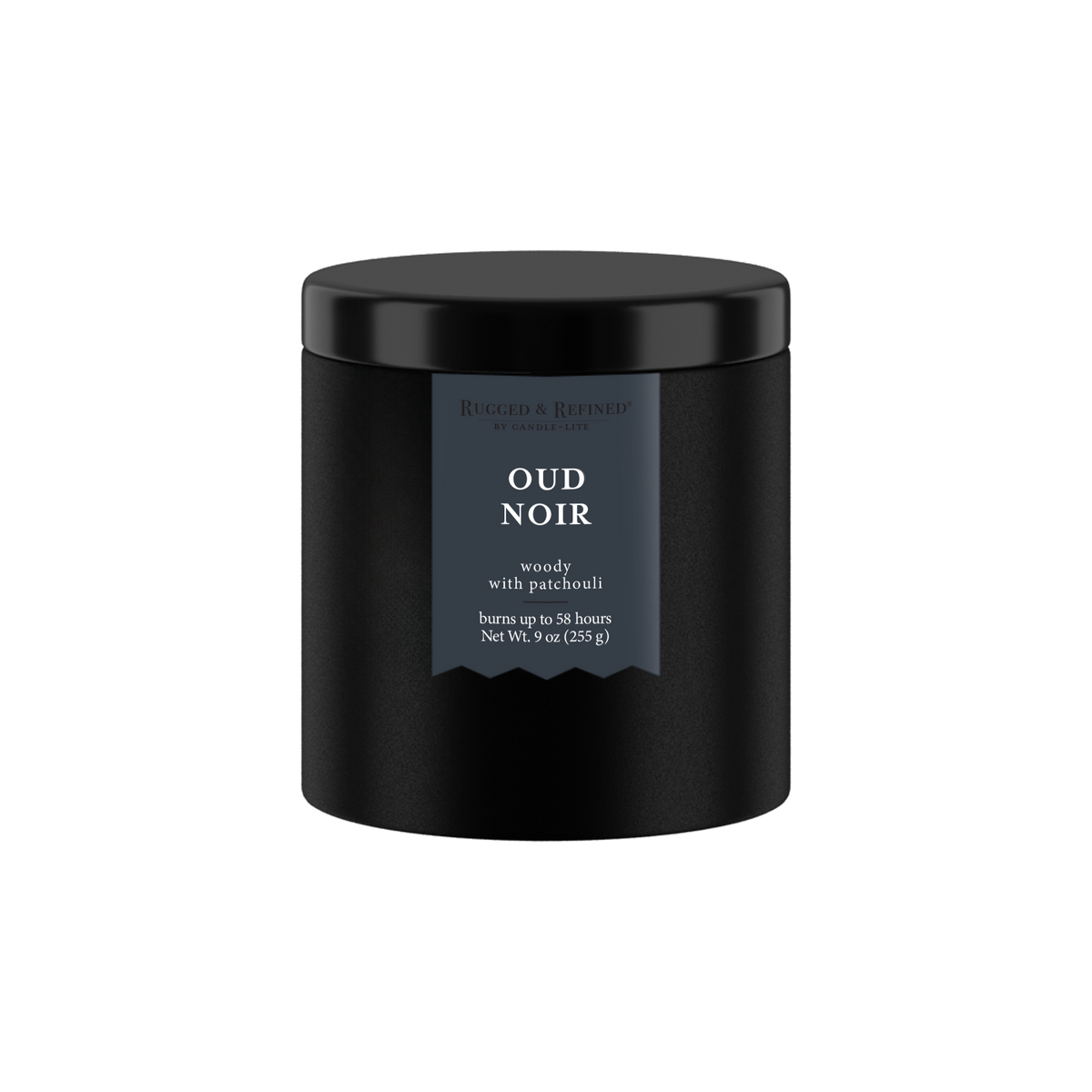 Oud Noir 9oz Black Tin Candle – Candle-lite Company